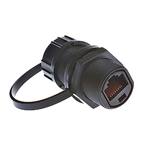 Anmbest 5PCS Panel Mounting RJ45 Waterproof Cat5/5e/6 8P8C Connector Ethernet LAN Cable Connector Double Head Coupler Adapter Female to Female with Waterproof/Dust Cap