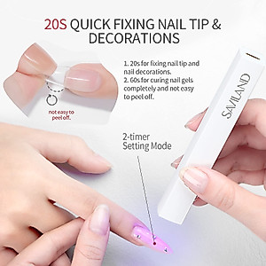 SAVILAND U V Light for Nails: Handheld Gel X Lamp for Gel Nails Flash Cure Lamp for Gel Nails LED Nail Lamp Portable Mini Nail Dryer Gel Polish Nail Glue Gel USB Flashlight Home DIY Manicure Nail Art