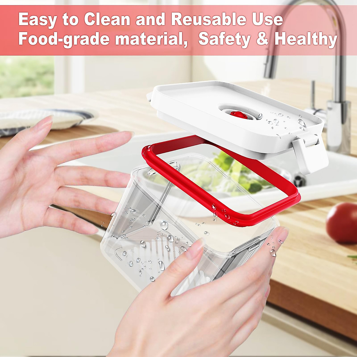 CrazyQueen Food Storage Containers with Lids, Vacuum Seal Containers for Food Storage, 5PCS Containers with 9PCS Vacuum Storage Bags & 2PCS Wine Stoppers for Cereal Bread Rice Kitchen Pantry