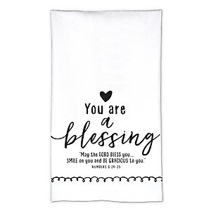 Lighthouse Christian Products Blessing Artisan Doodles White 100% Cotton 28.75 x 20 Tea Towel
