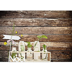 LYWYGG 7x5ft Photography Backdrop Brown Wood Backdrops Photography Wood Floor Wall Background Photographyers CP-172