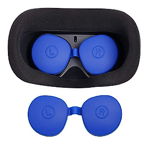 Ytaland VR Lens Cover for Oculus Quest 2 Dust Proof Cover for Oculus Quest 2 Anti-Dust Silicone Lens Protector (Blue)