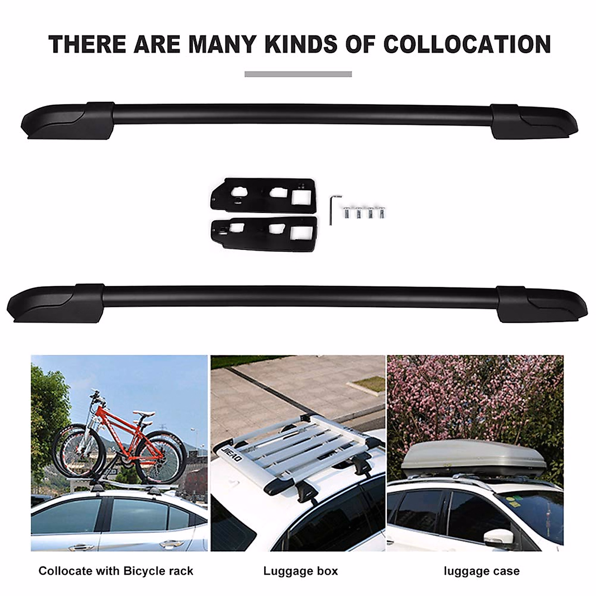 ECCPP Roof Rack Side Rails Compatible for Honda Pilot 2009-2015 Cargo Racks Rooftop Luggage Canoe Kayak Carrier Rack - Max Load 165LBS Kayak Rack Accessories