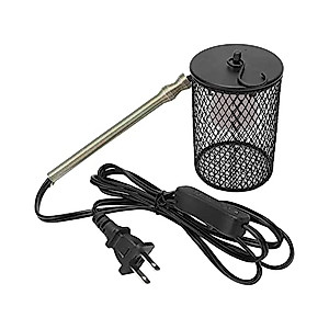 Reptile Lamp Cover, Anti-Scald Burn Protective Lampshade, Reptile Heater Lamp Guard, Heat Lamp Light Cage for Reptile, Reptile Anti-Scald Lampshade for Turtle Snakes Lizards Frogs Chicks(US Plug)