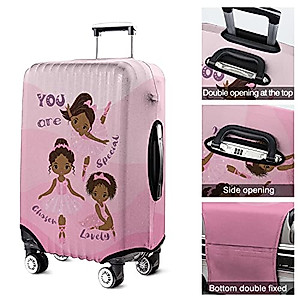 Xidingyue African American Ballerinas Thick Trolley Luggage Protective Cover Ballerina girl Elastic Suitcase Cover Fit 22-24 Inch Luggage