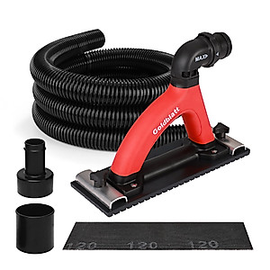 Goldblatt Dust Free Hand Sander, Dustless Drywall Vacuum Sander, with 6.5 ft Hose, Sanding Pad, Adapter