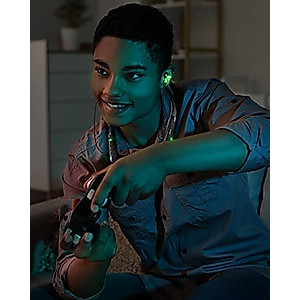 TNTOR Neckband Bluetooth Headphones with Microphone, Wireless Headphones Bluetooth 5.0 with Bright Green LED Ambient Light, Ultra Low Latency, Sweatproof for Gaming Running Sport