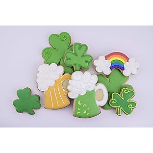 Ann Clark Cookie Cutters 5-Piece St. Patrick's Day Cookie Cutter Set with Recipe Booklet, Shamrock, Small Shamrock, Four Leaf Clover, Beer Mug