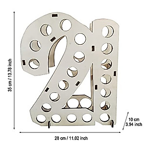 Mini Liquor Bottle Holder 21st Birthday Mini Liquor Bottle Holder Holds 21 Mini Bottles Birthday Gift for Girl Iron Wine Rack Wall Showcase (A, One Size)