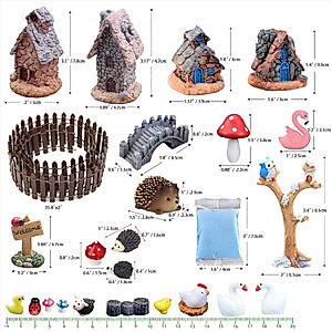 BEZALEL Fairy Garden Accessories - Fairy Garden Miniatures Figurines Fairy Garden Kit for Kids Fairy House Accessories for Yard Bonsai Succulent Terrarium Decorations - Micro Landscape Ornaments Kit