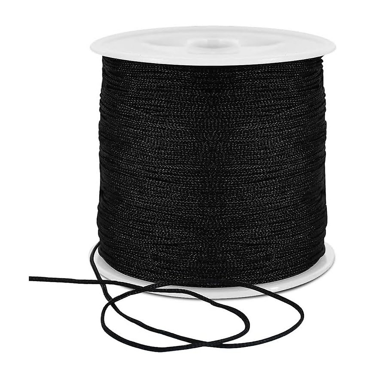 TONIFUL 1mm x 100 Yards Black Nylon Cord Satin String for Bracelet Jewelry Making Rattail Macrame Waxed Trim Cord Necklace Bulk Beading Thread Kumihimo Chinese Knot Craft