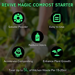 Airthereal Revive Magic Fertilizer Compost Starter, Easy Plant Care Compost Accelerator for Kitchen Composter - Compost Food Waste Quickly and Easily with Low Odor