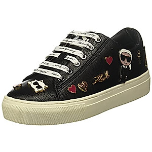 Karl Lagerfeld Paris Cate Shoes – Sneakers for Women with Iconic KLP Pins, Black, 8