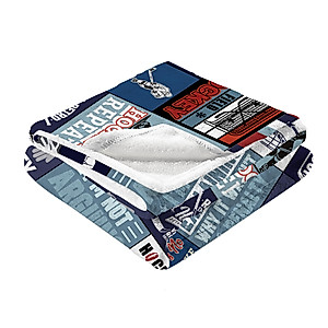 Hockey Gifts for Boys Men, Hockey Blanket for Boys, Gifts for Hockey Lovers, Hockey Player Blanket 60"x50" to Keep Warm for Boys 8-12