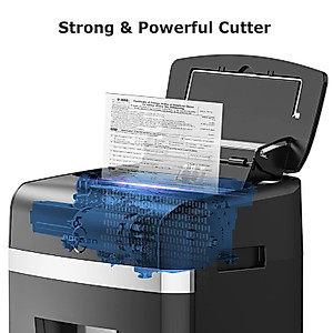 BONSEN 12-Sheet Crosscut Paper Shredder for Home Office, 52dB, P-4, Large 6-Gal Bin, 10-Min Non-Stop Running, Credit Card/Staple Shredder for Home