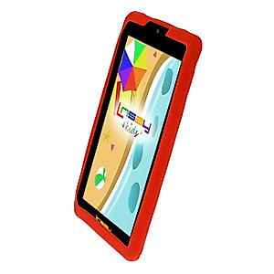 LINSAY 7" Kids Funny Tablet HD Screen Quad Core Bundle with Red Kids Defender Case Ultra-Protection - Camera Newest Android Operation System Thousands of Free Kids Applications. Google Certified