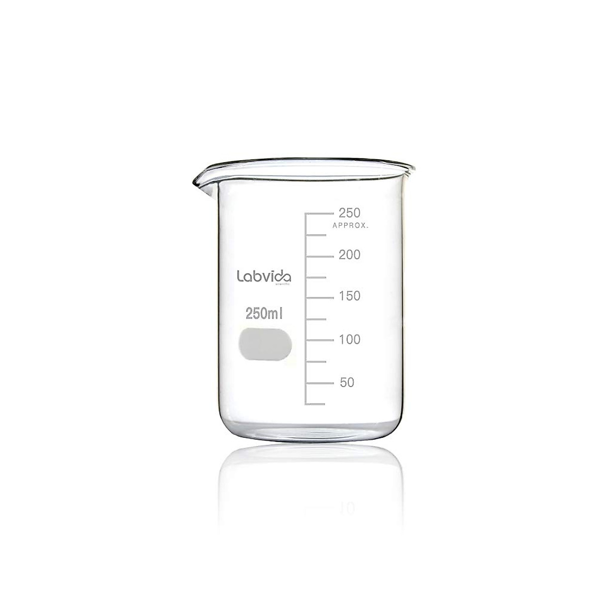 Labvida Upgrated 3 Size Low Form Beaker Set, 50ml 100ml 250ml, 3.3 Boro Glass Beakers with Printed Graduation, LVA017