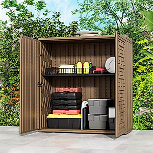 ADDOK 1-Piece Metal Laminate Shelving Suitable for 60-Gallon Storage Shed Cabinet,33" D x 10" W x 0.6" H (Black)