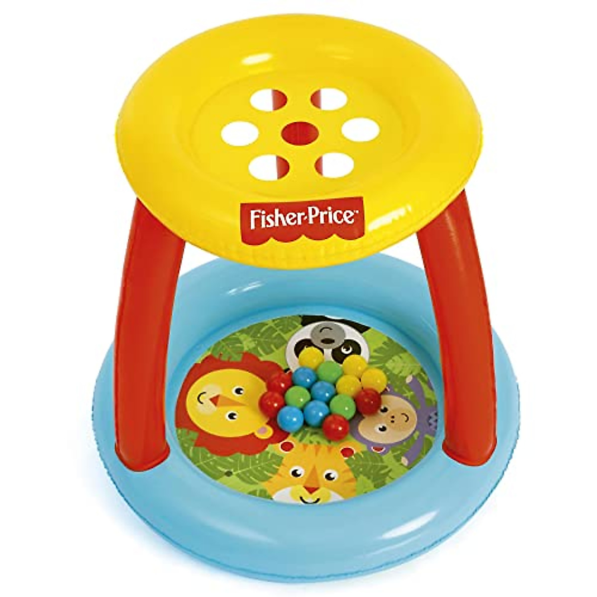 Fisher-Price® Animal Friends Ball Pit -Inflatable, Indoor/ Outdoot Use, 35x33in, Includes 15 Play Balls, Preschool Ages 2+