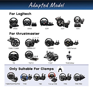 CO-Z Foldable Racing Steering Wheel Stand, Height Adjustable Plus Gearshift Mount Compatible with Logitech G920 G27 G25 G29 Racing Wheel and Pedal, Thrustmaster T80 T150 TX F430 Gaming Wheel Stand