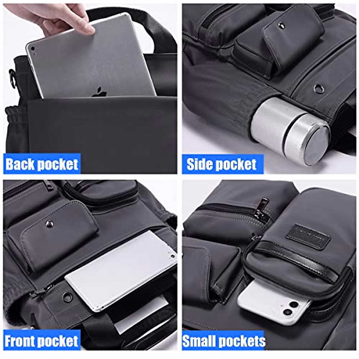 XINCADA Messenger Bag for Men Crossbody Bags Water Resistant Shoulder Bag Business Satchel Bags Man Purse