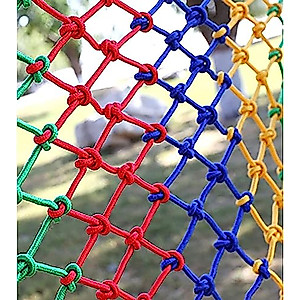 EkiDaz HXRW Rope Net Climbing Net for Kids Durable Climbing Cargo Net Outdoor Colorful Rope Ladder Net for Balcony Banister Protection Playground Sets for Backyards (Size : 2 * 5m(6.6 * 15.15ft))