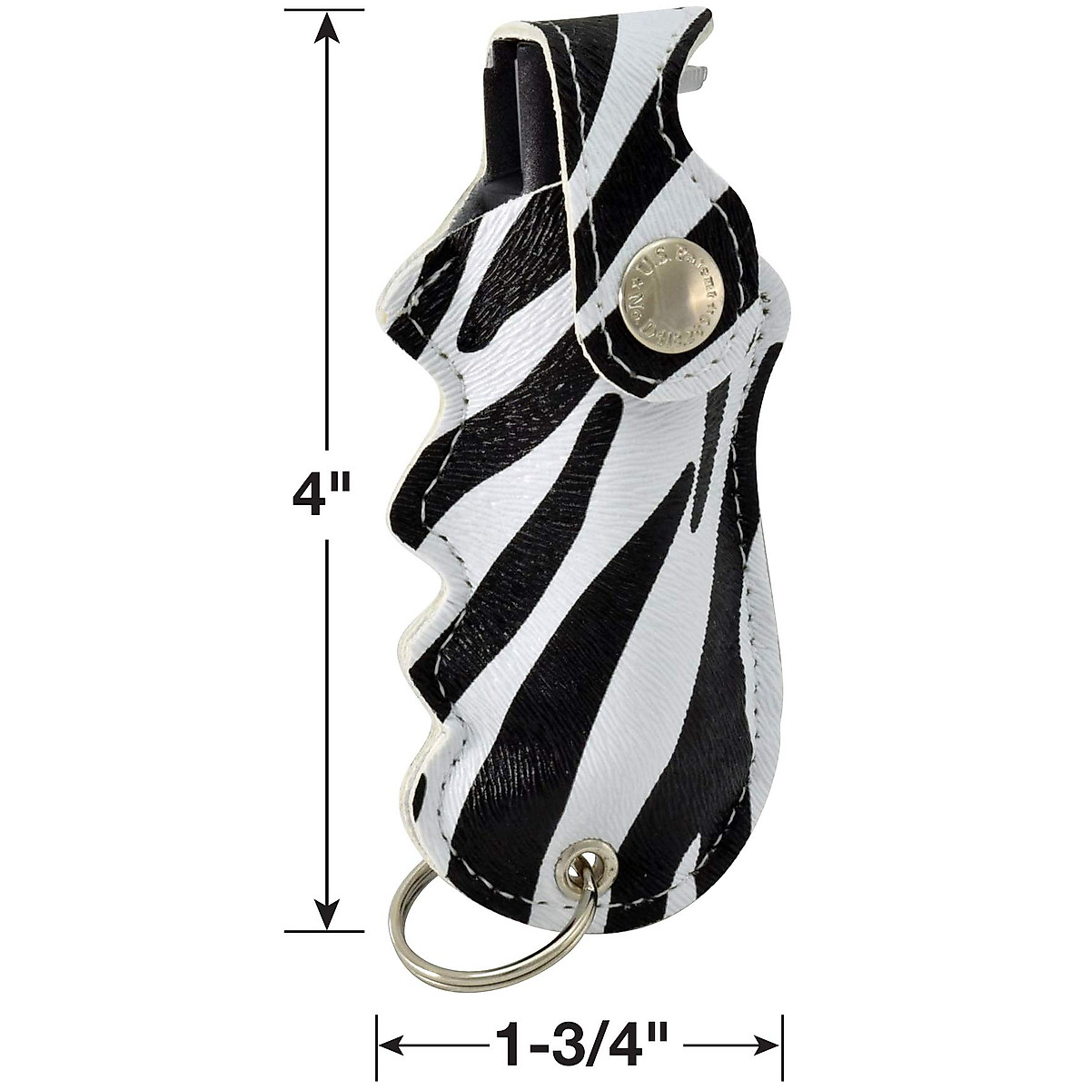Pepper Defense 1/2 oz. Pepper Spray with Grip Holster and Keychain Attachment - Safety Twist Lock Glow Trigger - Maximum Strength 10% OC Formula - Self Defense Personal Protection (Zebra 1-Pack)