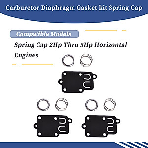 Getfarway Carburetor Diaphragm Gasket kit Fit for Spring Cap 2Hp Thru 5Hp Horizontal Engines, 270026 272538 272538S 272637 4157 (3 PCS)
