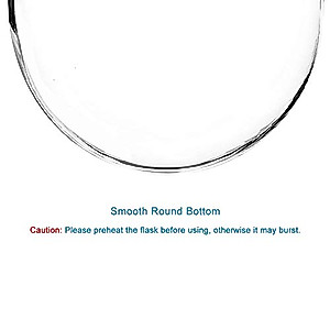 stonylab Glass 50 mL Heavy Wall 3 Neck Round Bottom Flask RBF, with 19/22 Center and Side Standard Taper Outer Joint, 500 mL
