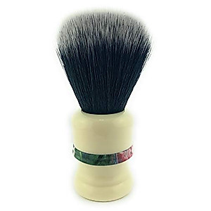 G.B.S Classic Synthetic Shaving Brush-Vegan For Men’s, Creates Lather Safety Razor, Wet Shaver's Choice Soft Bristles Pack 1 (Ivory With Color Stripe) 21 MM Knot 100 mm (4" all)