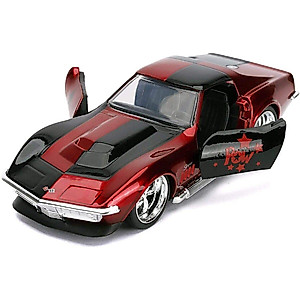 Jada Toys DC Comics 1:32 Harley Quinn 1969 Chevy Corvette Stingray Die-cast Car, Toys for Kids and Adults