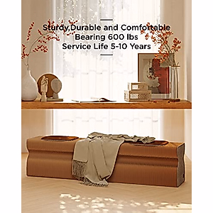 HONISMART Folding Bench, 3-Seat Accordion Retractable Bench, Foldable Entryway Bench, Creative Paper Bedroom Benches, 3-Seat End of Bed Bench, Piano Bench, Dining Bench, Benches for Indoor(Brown)