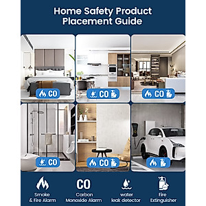 Ecoey Carbon Monoxide Detector, Replaceable Battery-Operated CO Detector with Human Alarm Sounds and Test Button, Carbon Monoxide Alarm for House and Bedroom, FJ127, 1 Pack