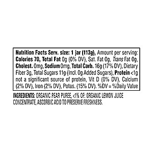 HAPPY BABY Organic Stage 1 Pears, 4 OZ