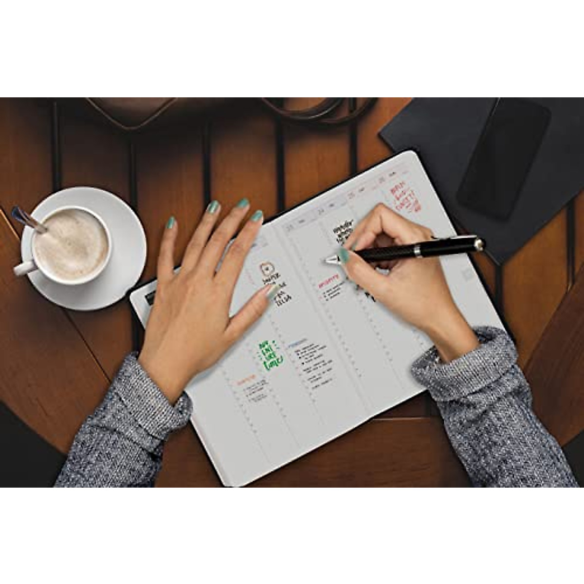 Inamio 24 Hourly Planner 2023 – 24 Hour Planner – Weekly and Monthly Appointment Book 2023 – Hardcover, Japanese Design – Minimalist Teacher Planner, Annual Planner with Time Slots – 6 x 8.5