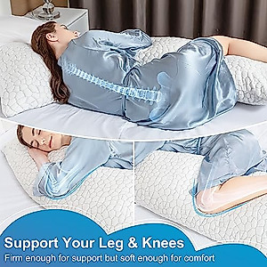 SUPA MODERN Cooling Bed Pillows for Sleeping 1 Pack Shredded Memory Foam Pillows Adjustable Cool Pillow for Side Back Stomach Sleepers Luxury Gel Pillows Body Pillow with Washable Removable Cover