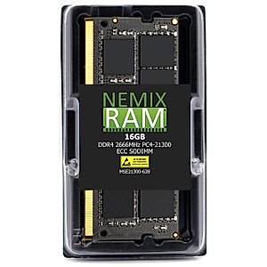 NEMIX RAM 16GB (1X16GB) DDR4 2666MHZ PC4-21300 2Rx8 1.2V CL19 260-PIN ECC Unbuffered SODIMM Workstation, NAS Memory Compatible with Samsung M474A2K43BB1-CTD