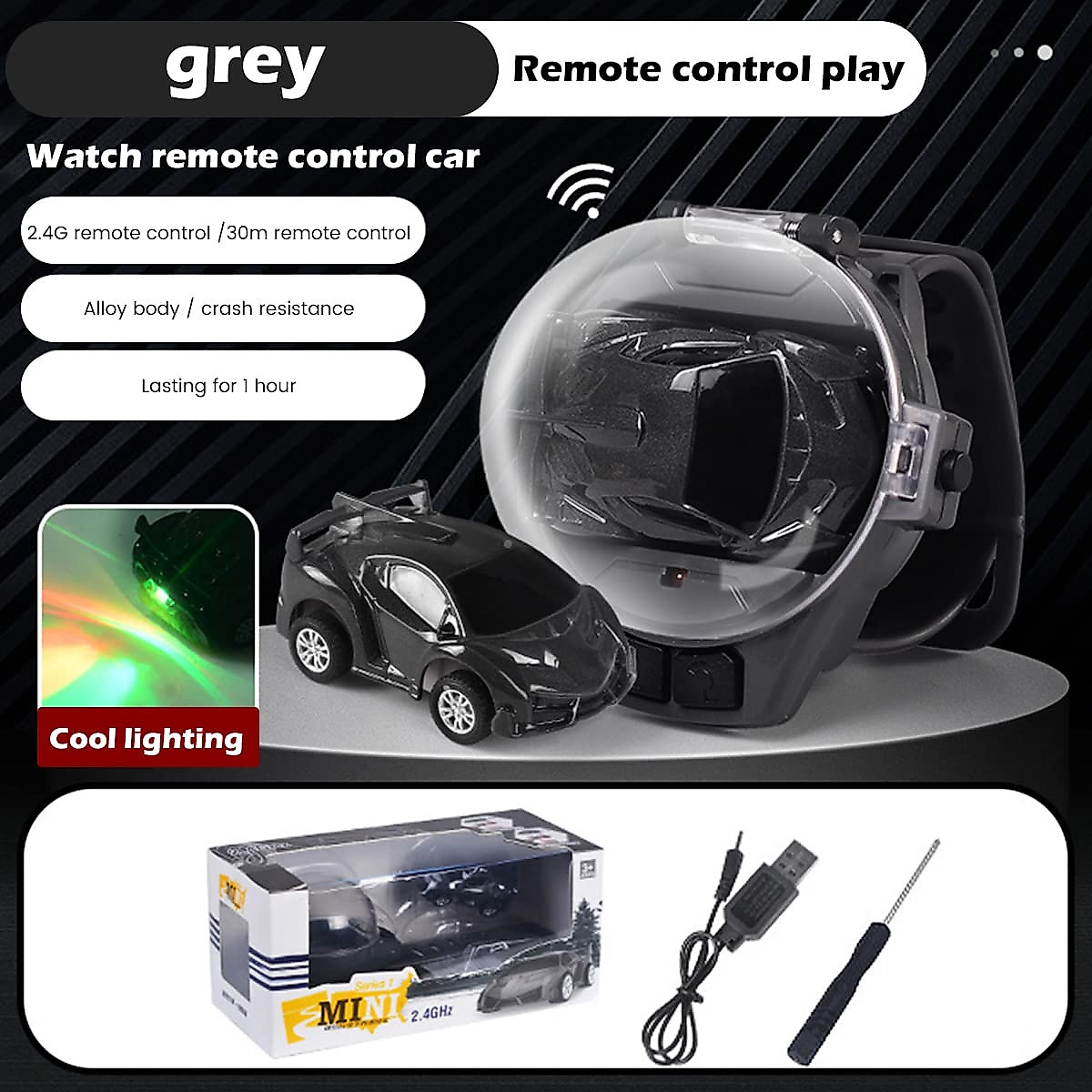 UKKUER Mini RC Car Watch Toys, Mini Long Distance Watch RC Car, Battle Watch Racing Toys Kids Boys Girls Outdoor Toys Birthday Gifts