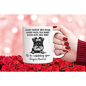 Personalized Miniature Schnauzer Coffee Mug, Every Snack You Make I'll Be Watching You, Customized Dog Mugs for Mom Dad, Gifts for Dog Lover, Mothers Day, Fathers Day, Birthday Presents