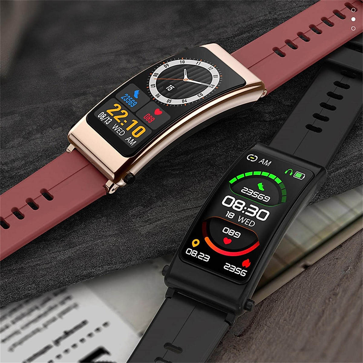 2023 New Upgrade Sports Smartwatch with Wireless Earphones 2 in 1 Ultrathin 1.14inch IPS Touch-Screen Ipx6 Waterproof Multi Sport Mode Bv5.2 Compatible with iOS & Android for Sports (Rose Gold)