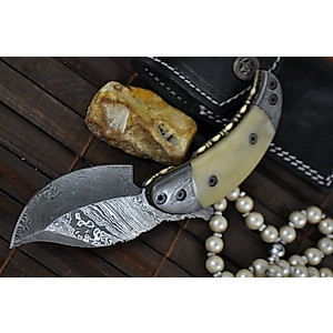 Perkin Knives Custom Damascus Handmade Folding Knife
