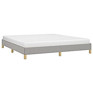 INLIFE California King Size Bed Frame,Fabric Platform Bed Frame with Wooden Legs California King Size Bed Frame Strong Wooden Slats Support,No Spring Box Needed,Easy to Assemble Light Gray 72"x83.9"