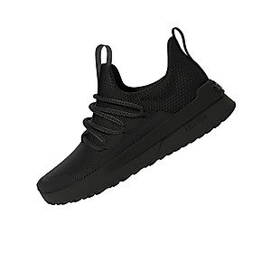 adidas Lite Racer Adapt 5.0 Running Shoe, Black/Black/Grey, 4 US Unisex Big Kid