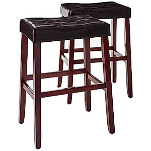 Crown Mark 2987 Kent Saddle Chair, Espresso, 2 Per Box