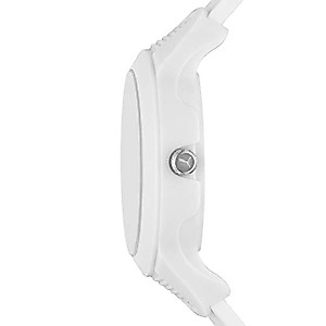 PUMA Women's Reset V2 Polycarbonate Quartz Watch with Polyurethane Strap, White, 18 (Model: P1048)