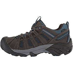 KEEN Men's Voyageur Low Height Breathable Hiking Shoes, Alcatraz/Legion Blue, 12