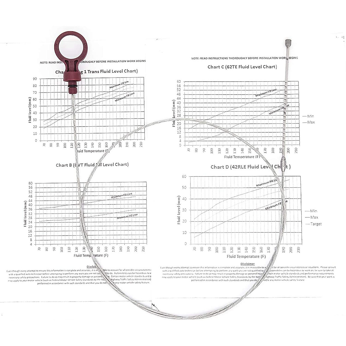 Automatic Transmission Dipstick for Chrysler Jeep Dodge - Level Tool with Directions Check auto Trans Fluid Oil Level -Dealer #s : 8863B, 9336, 9336A, 42RLE, NAG1, 62TE 2.7 3.5 3.6 3.7 5.7 6.1 6.4