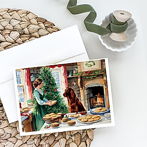 Caroline's Treasures DAC3814GCA7P Irish Setter Christmas Cookies Greeting Cards Pack of 8 Blank Cards with Envelopes Whimsical A7 Size 5x7 Blank Note Cards
