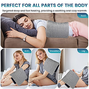 Heating Pad for Back Pain Relief, Electric Heating Pads for Cramps with Auto Shut Off & 9 Heat Levels,Heating Pad for Neck, Shoulder Dry & Moist Heat, Machine Washable Gifts for Women, Men 12"x24"