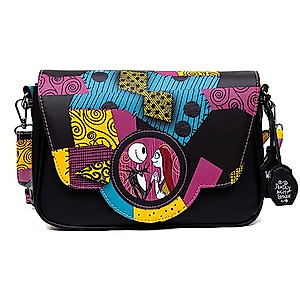 Buckle-Down Disney Wallet, Nightmare Before Christmas Sally Patchwork, Vegan Leather (Crossbody Bag)
